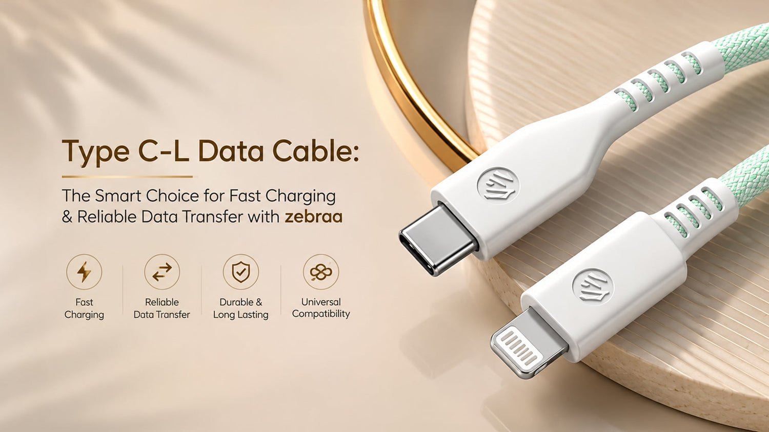 Type C-L Data Cable for Fast Charging & Secure Sync | zebraa – Zebraa